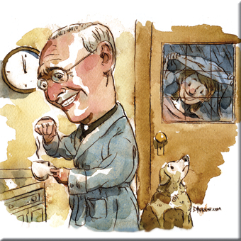 Crying uncle: A priest plays dad